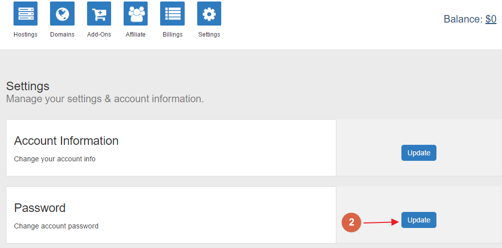 How to change control panel's password? - SmarterASP.net