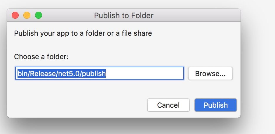Creating an ASP.NET Core app in Visual Studio for Mac and Publish