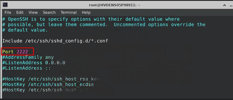How do you change the default SSH port to enhance security?