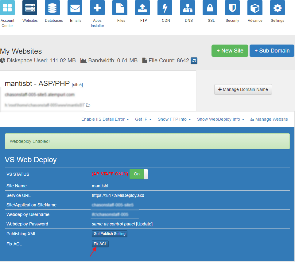 An Error Was Encountered When Processing Operation Create Directory Using Webdeploy Publish
