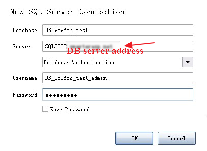 How do I use WebMatrix to connect to remote mssql database