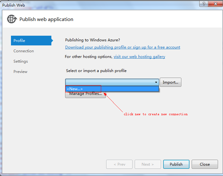 Use Web deploy function to publish site with Visual Studio 2012