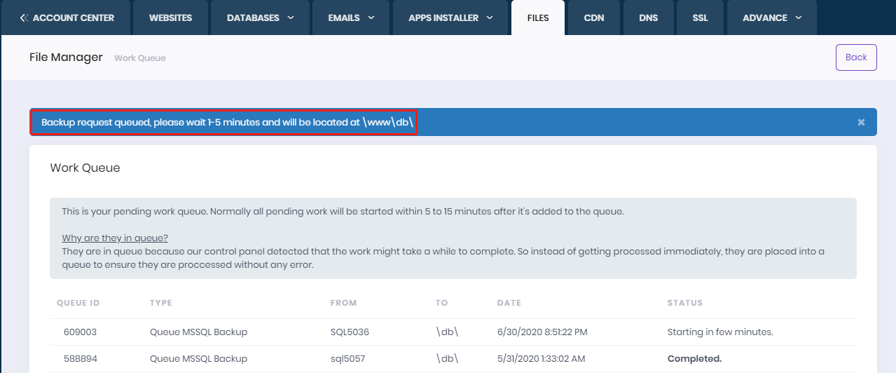 How Can I Download Mysqlmssql Database Backup From Server 3209